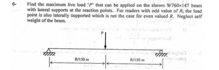 Solved Find the maximum live load 'P' that can be applied on | Chegg.com