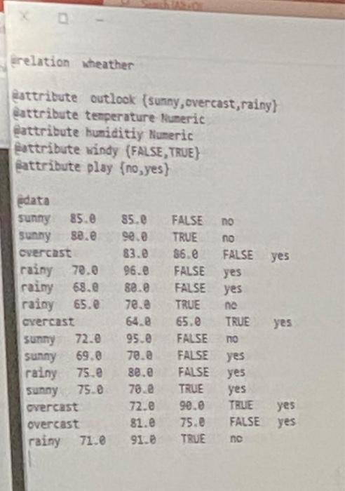 Solved can you plz write the code to programm weka ? in the | Chegg.com