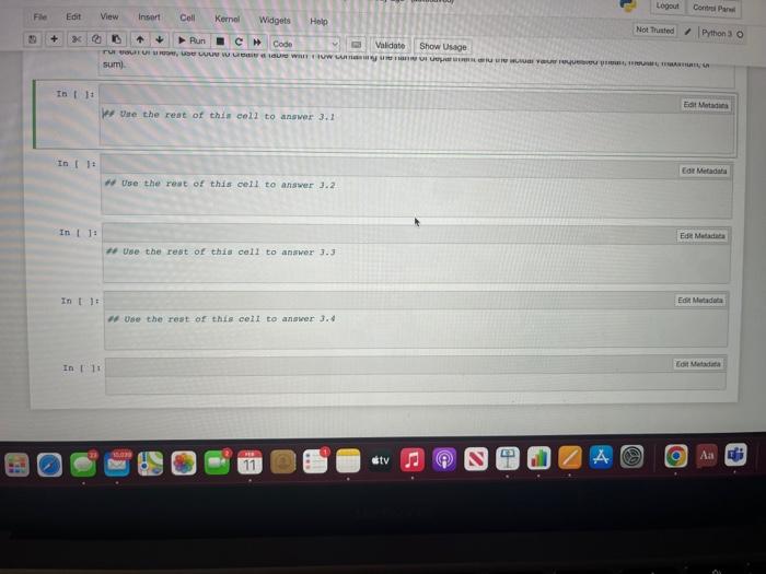 please answer all parts of question 3- the code | Chegg.com