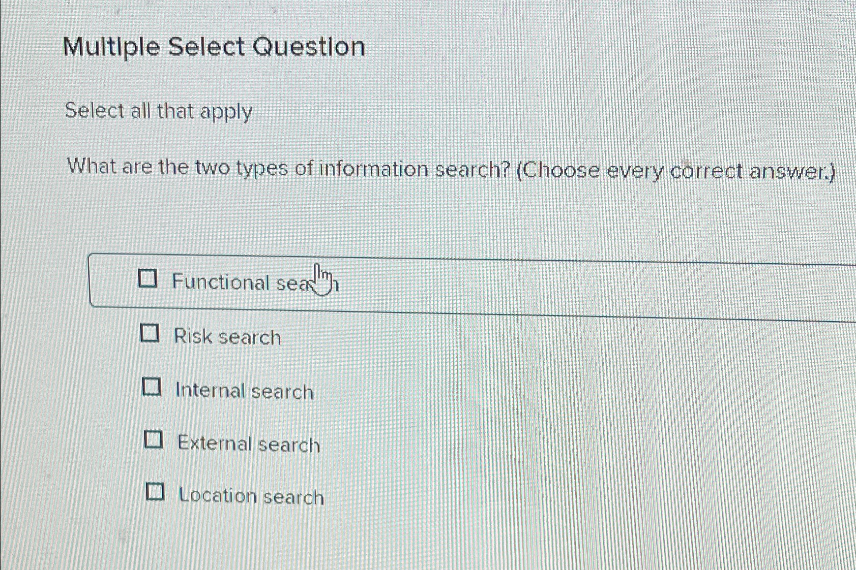 Solved Multiple Select QuestionSelect all that applyWhat are | Chegg.com