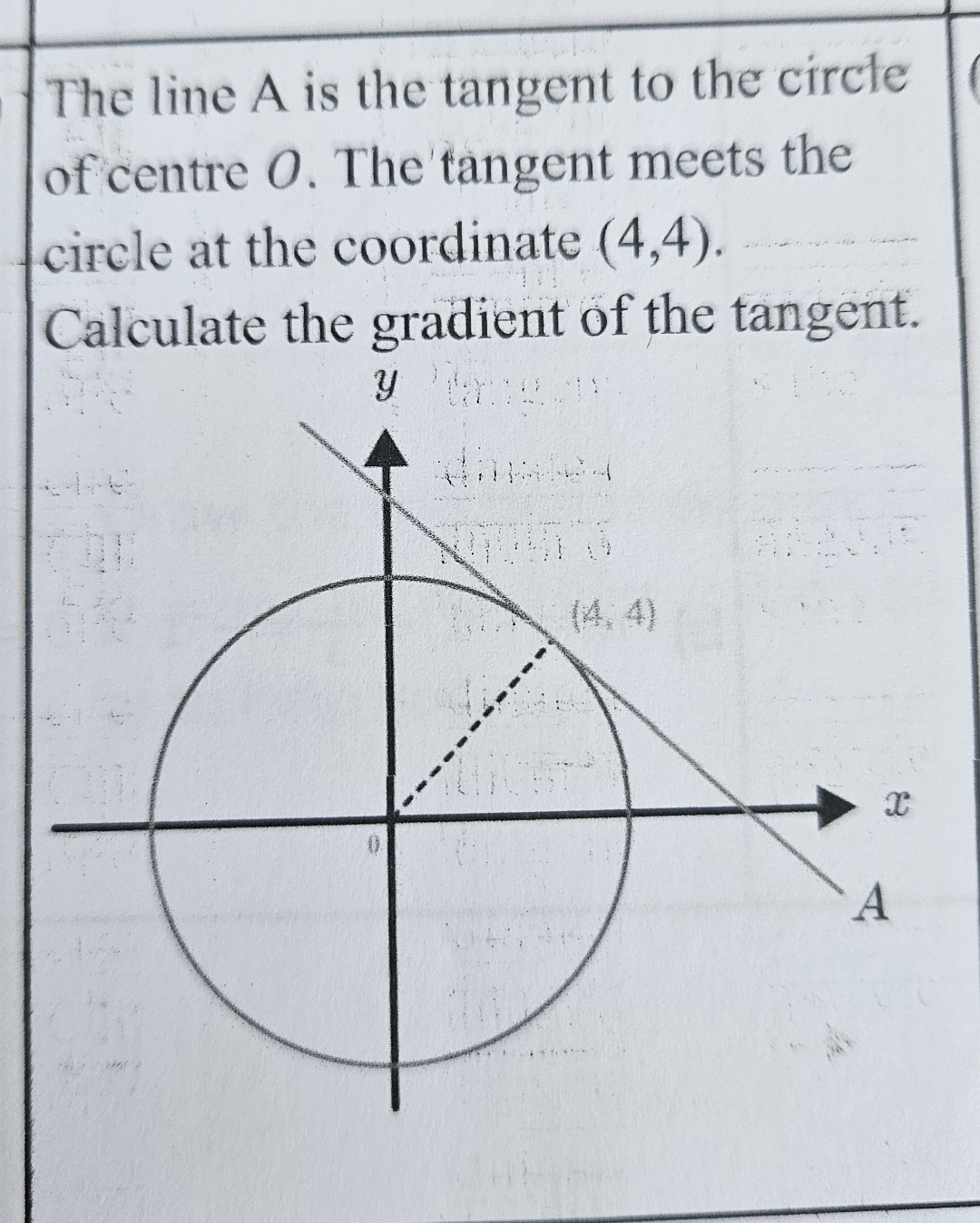 Solved The line A is the tangent to the circle of centre O. | Chegg.com