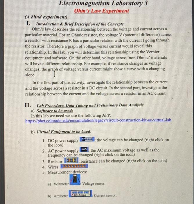 Solved (A blind experiment) I. Introduction \& Brief | Chegg.com
