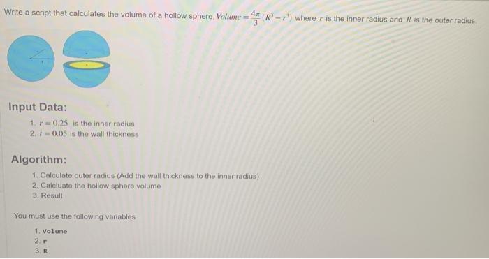 Solved Use fprintf to print this message The volume=.048Be | Chegg.com