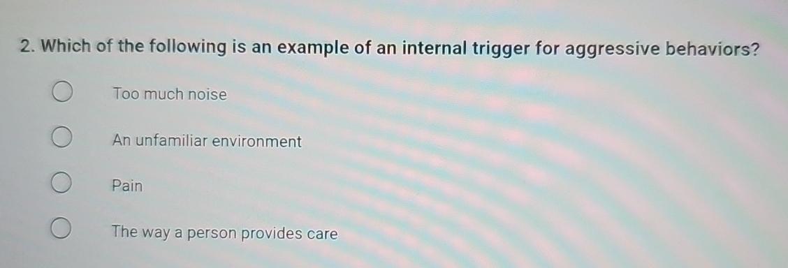 Solved Which of the following is an example of an internal | Chegg.com