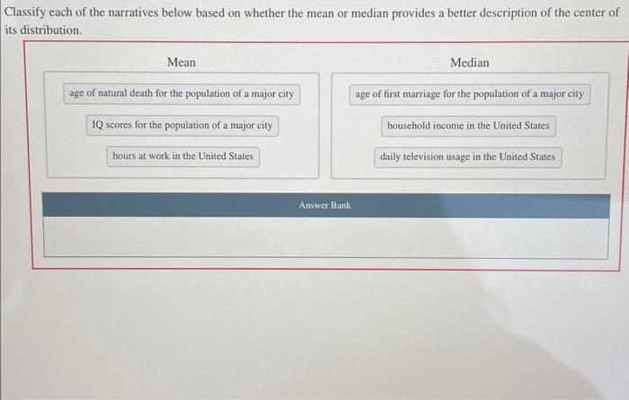 Solved Classify each of the narratives below based on | Chegg.com