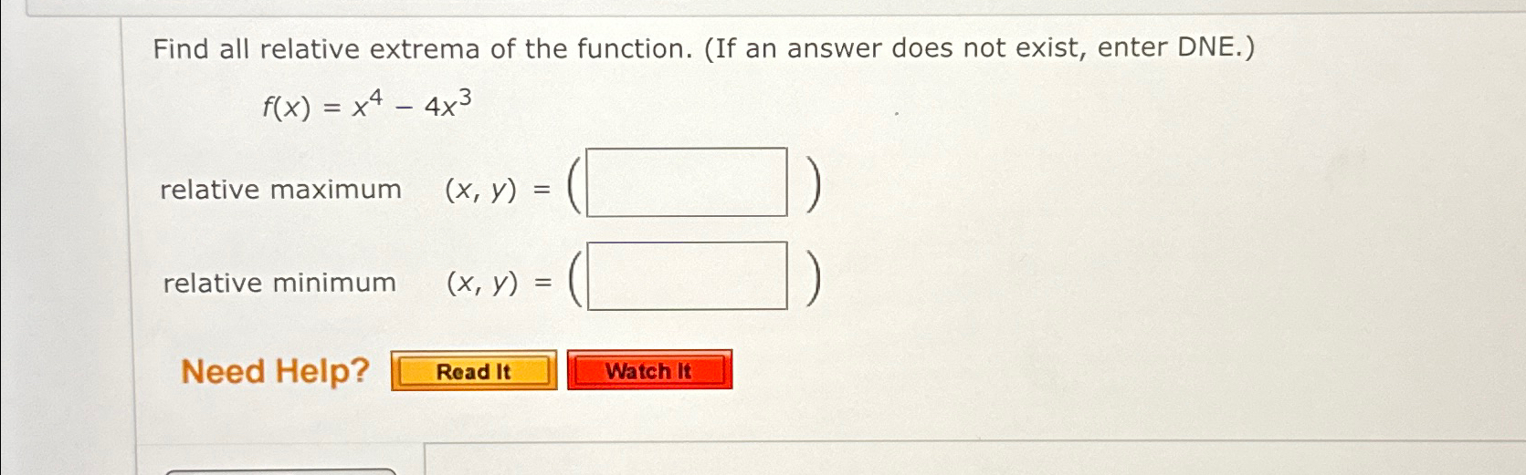 Solved Find all relative extrema of the function. (If an | Chegg.com