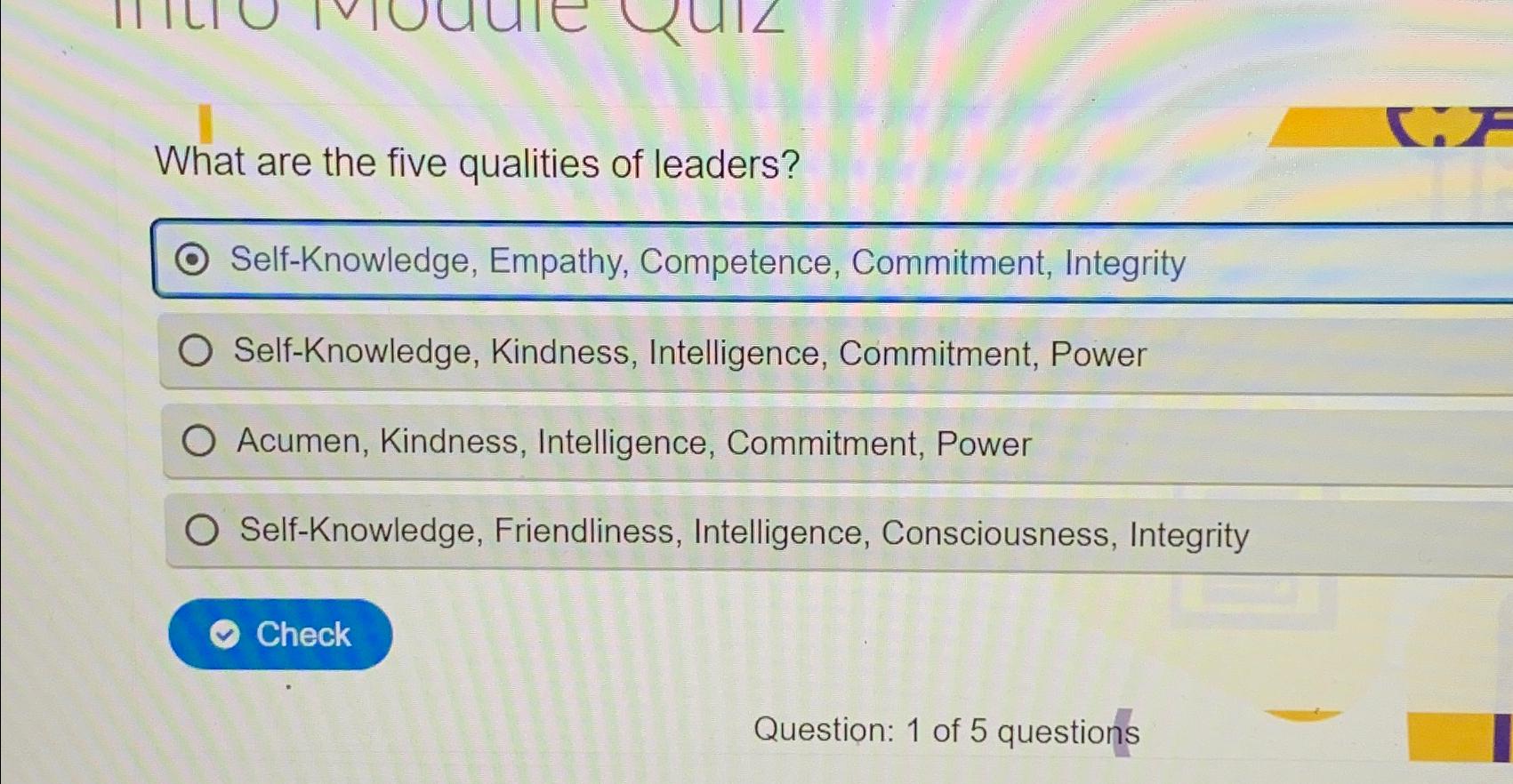Solved What are the five qualities of | Chegg.com