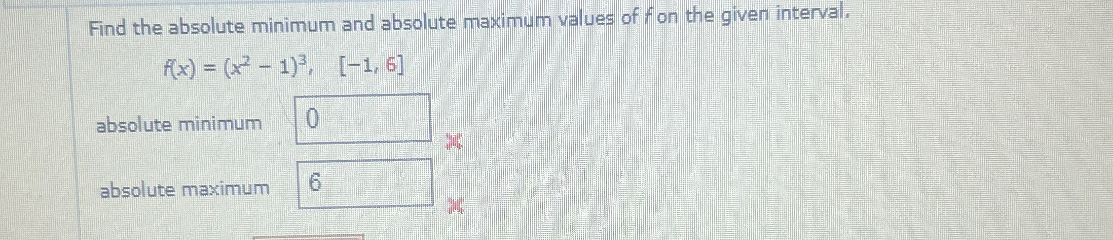Solved Find the absolute minimum and absolute maximum values | Chegg.com