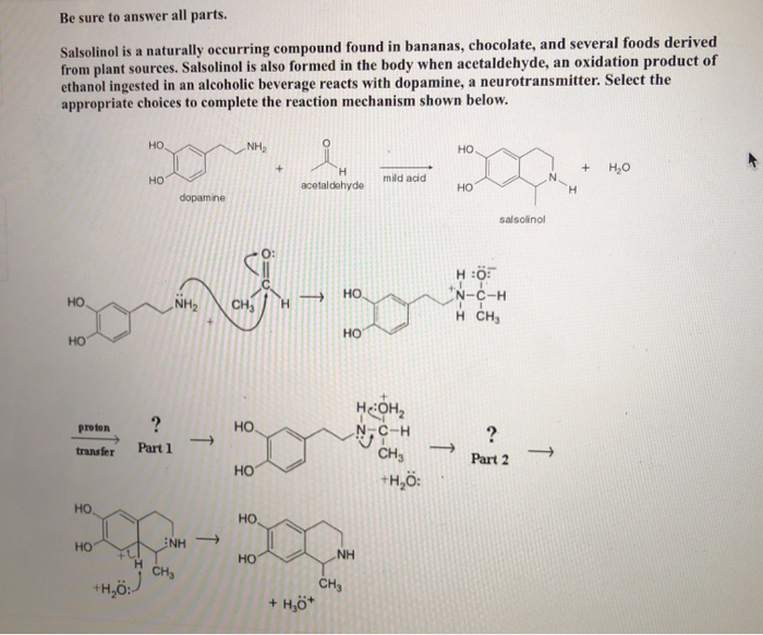 Solved Be sure to answer all parts. Salsolinol is a | Chegg.com