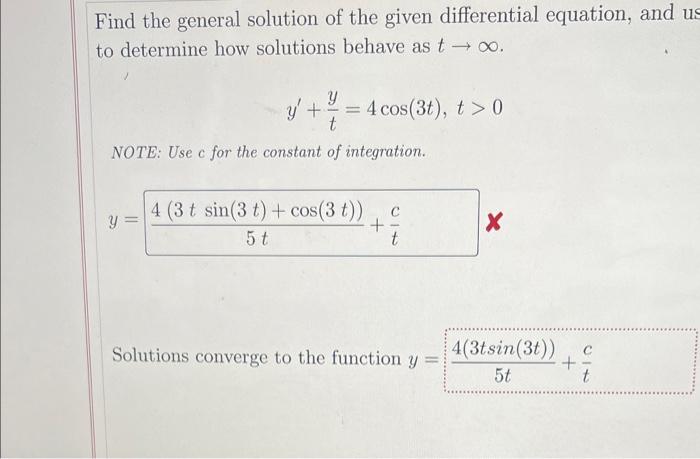 Solved Find the general solution of the given differential | Chegg.com