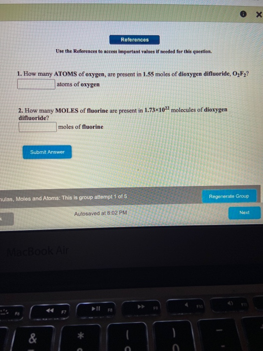 Solved X References Use the References to access important | Chegg.com