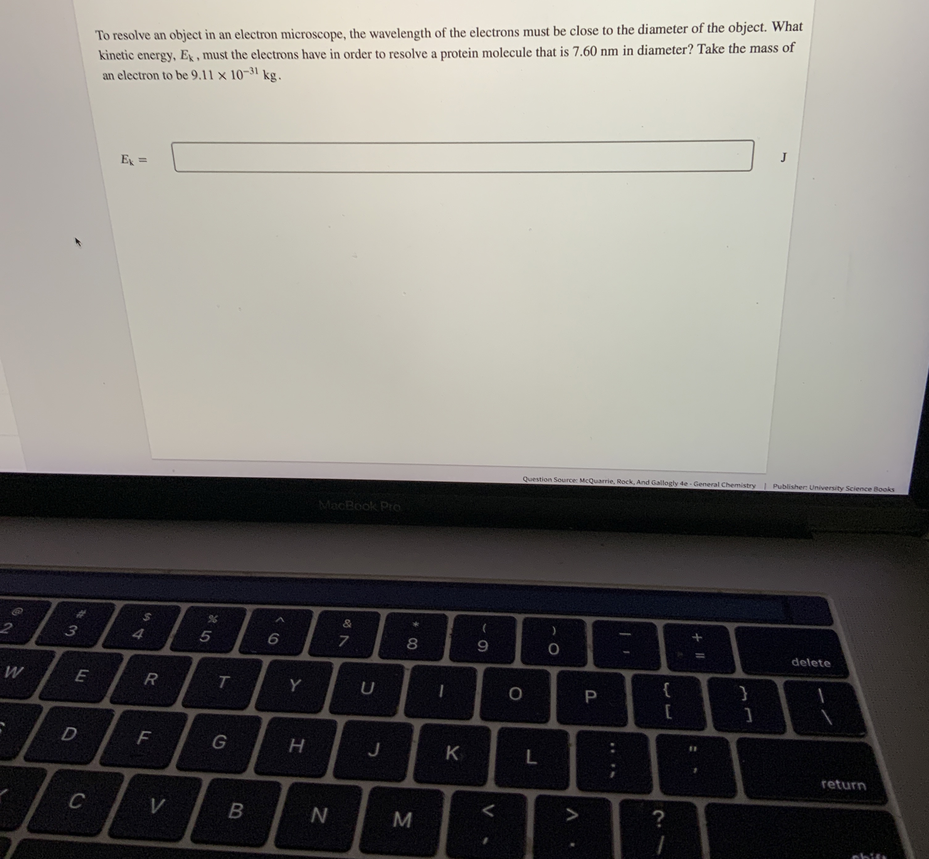Solved To resolve an object in an electron microscope, the | Chegg.com