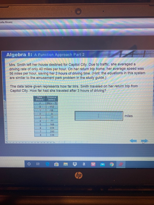 Solved salia Alvarez Algebra I: A Function Approach Part 2 | Chegg.com