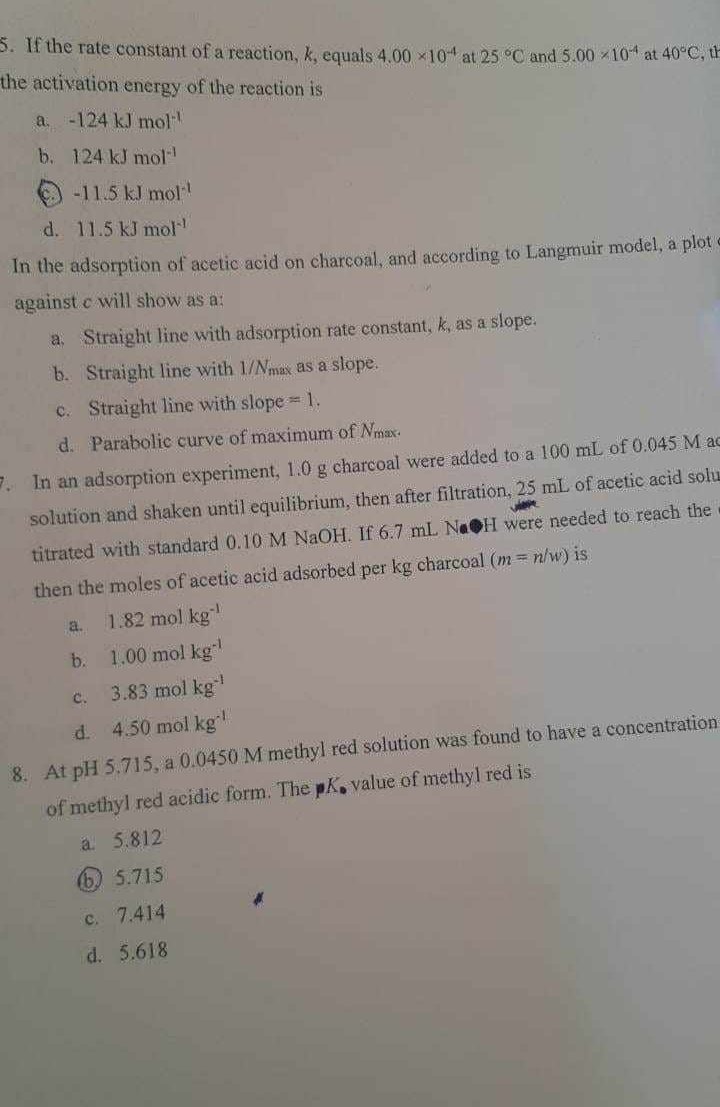 If the rate constant of a reaction, k, ﻿equals | Chegg.com