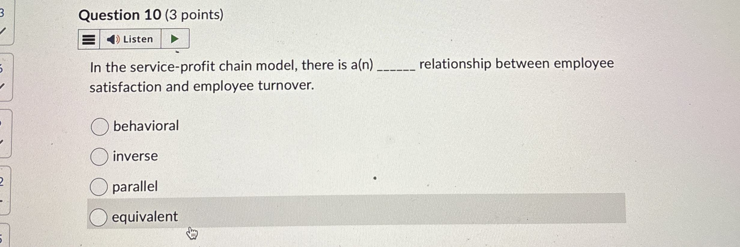 Solved Question 10 (3 ﻿points)ListenIn the service-profit | Chegg.com