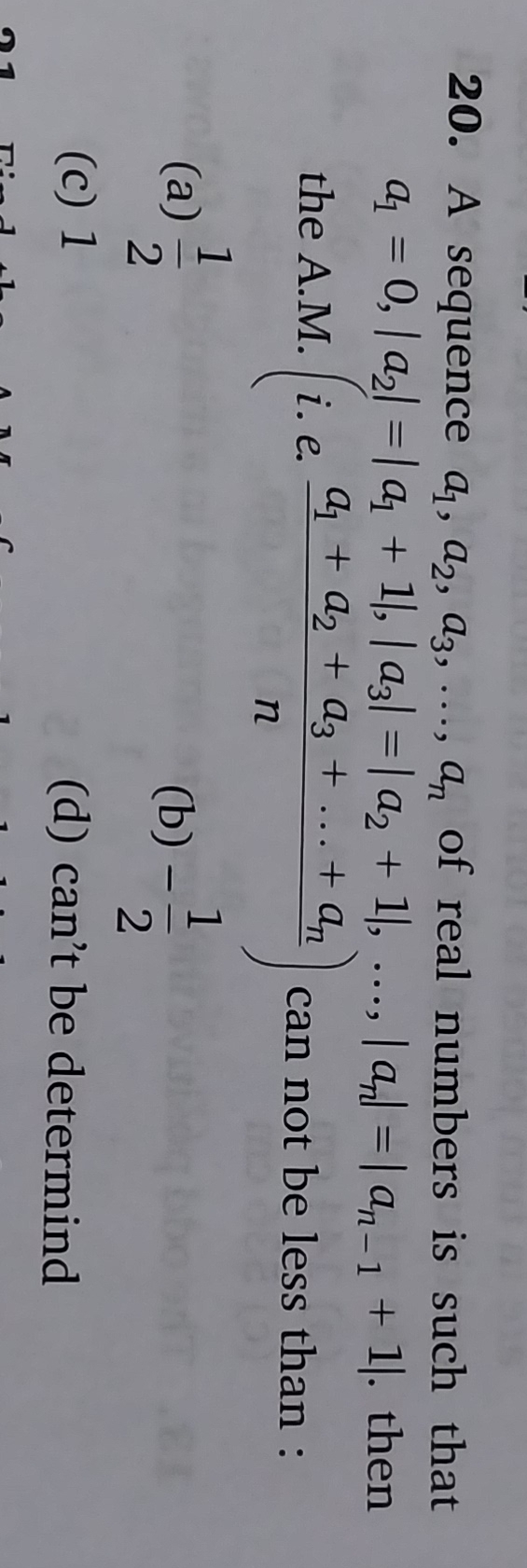 Solved A sequence a1,a2,a3,dots,an ﻿of real numbers is such | Chegg.com