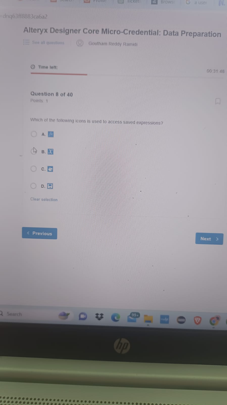 Solved Question 8 ﻿of 40Points 1Which of the following icons | Chegg.com