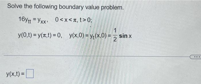 Solved Solve the following boundary value problem. | Chegg.com