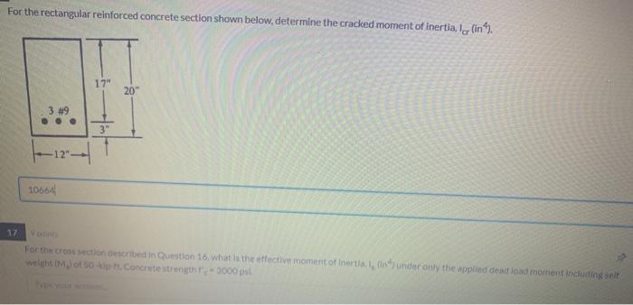 Solved For the rectangular reinforced concrete section shown | Chegg.com