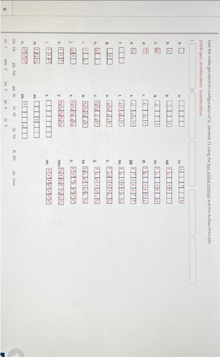 Solved « Give the noble gas electron configuration of Sc, | Chegg.com