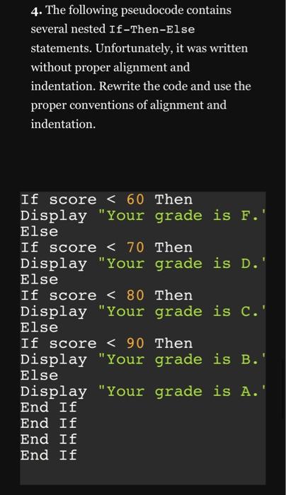 Solved 1 Design An If Then Statement Or A Flowchart With A 5148