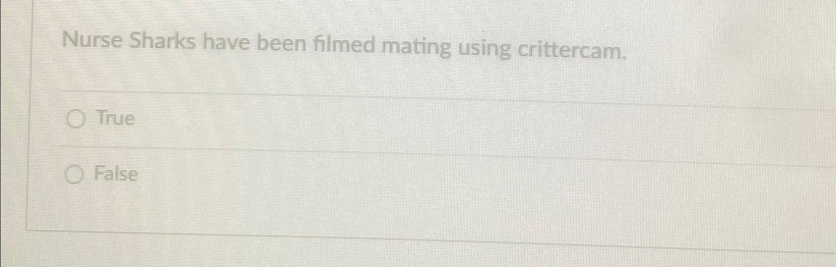 Solved Nurse Sharks have been filmed mating using | Chegg.com