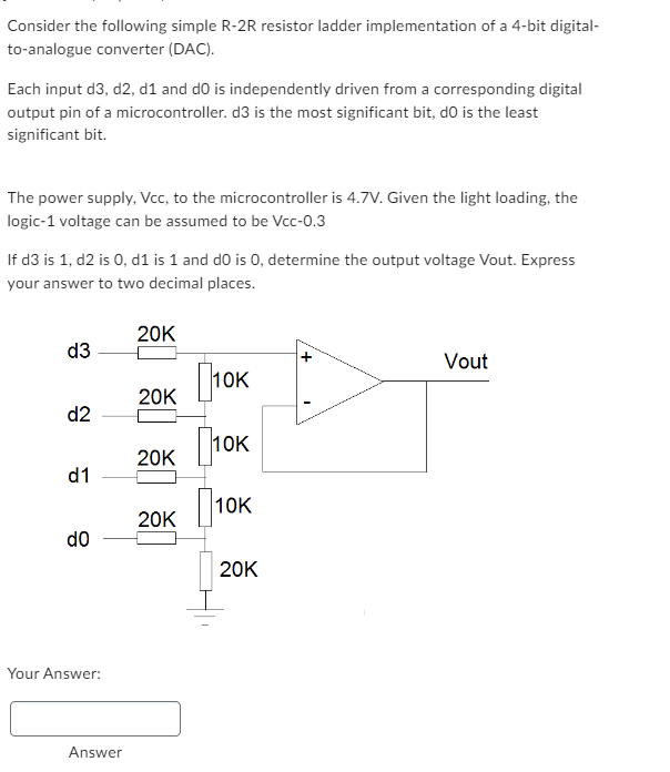 Solved Consider the following simple R-2R resistor ladder | Chegg.com