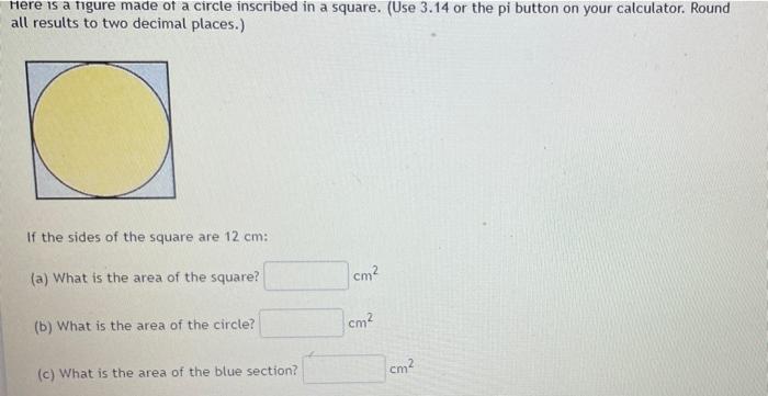 Solved Here is a figure made of a circle inscribed in a | Chegg.com