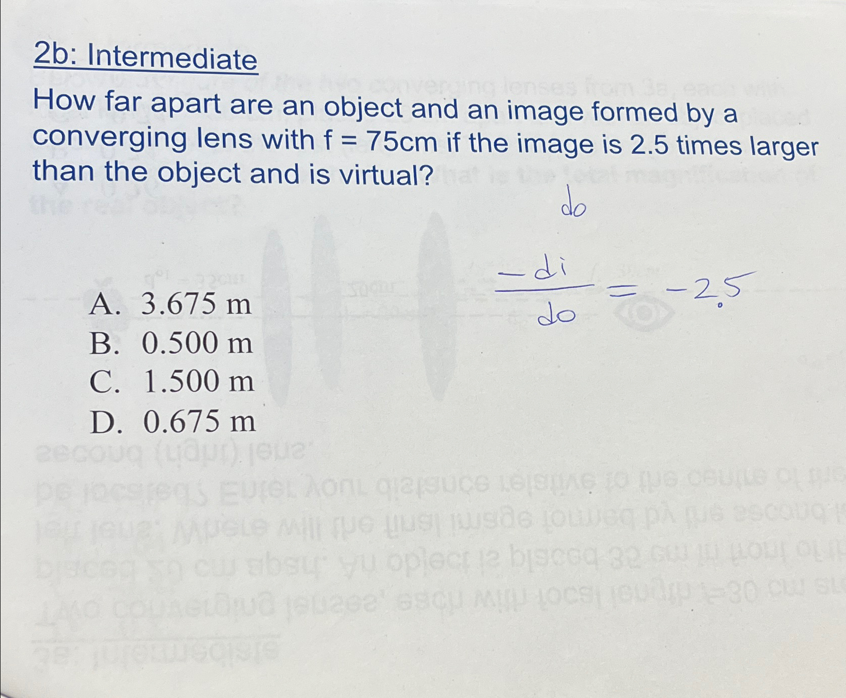 Solved 2b: IntermediateHow far apart are an object and an | Chegg.com