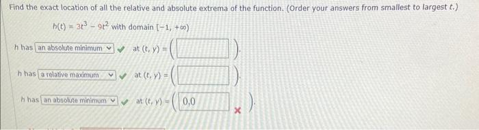 Solved Find the exact location of all the relative and | Chegg.com