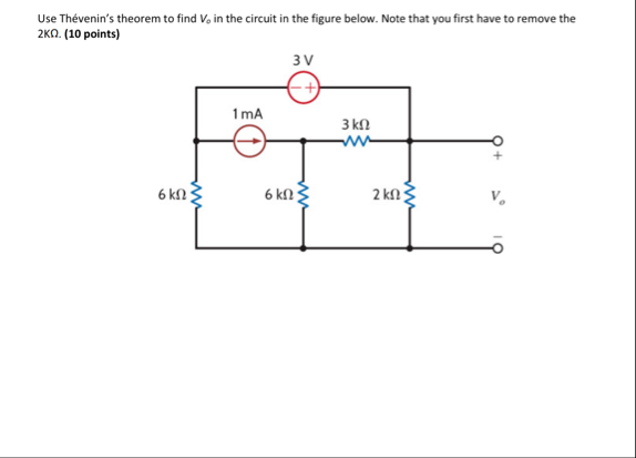 Use Thévenin's theorem to find V0 ﻿in the circuit in | Chegg.com