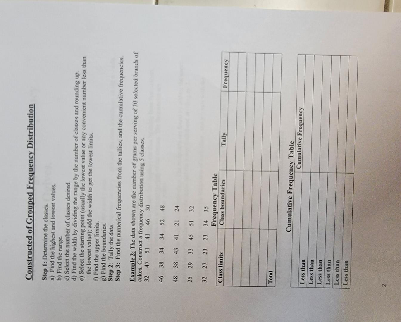 Solved Step 2: List the classes in column "Class". Step 3: | Chegg.com