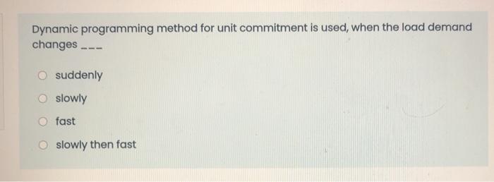 Solved Dynamic programming method for unit commitment is | Chegg.com