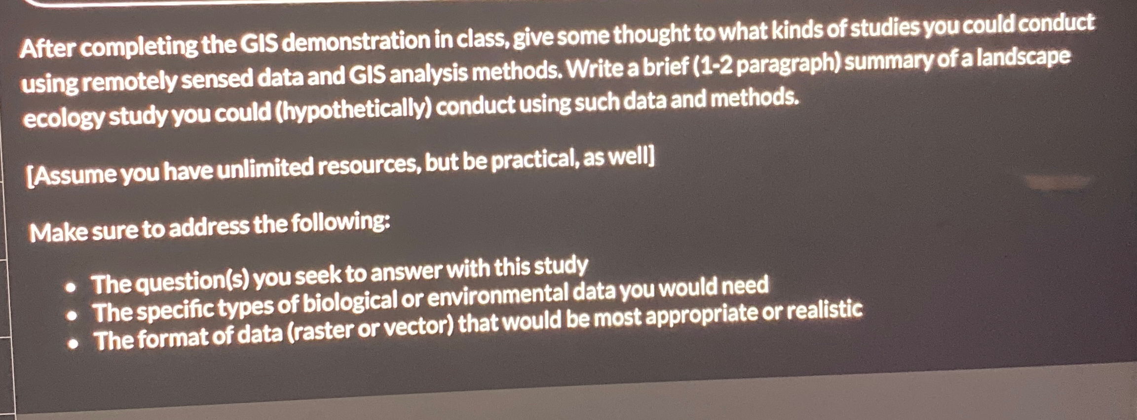 Solved After completing the GIS demonstration in class, give | Chegg.com