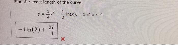 Solved Find the exact length of the curve. | Chegg.com