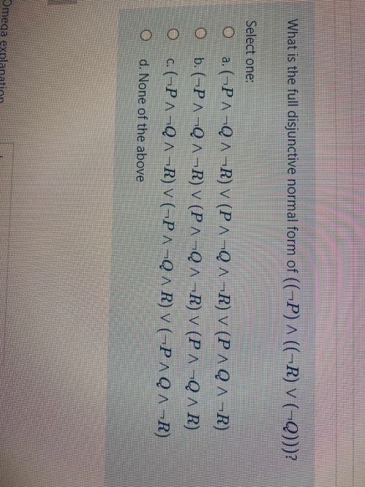 Solved What is the full disjunctive normal form of | Chegg.com