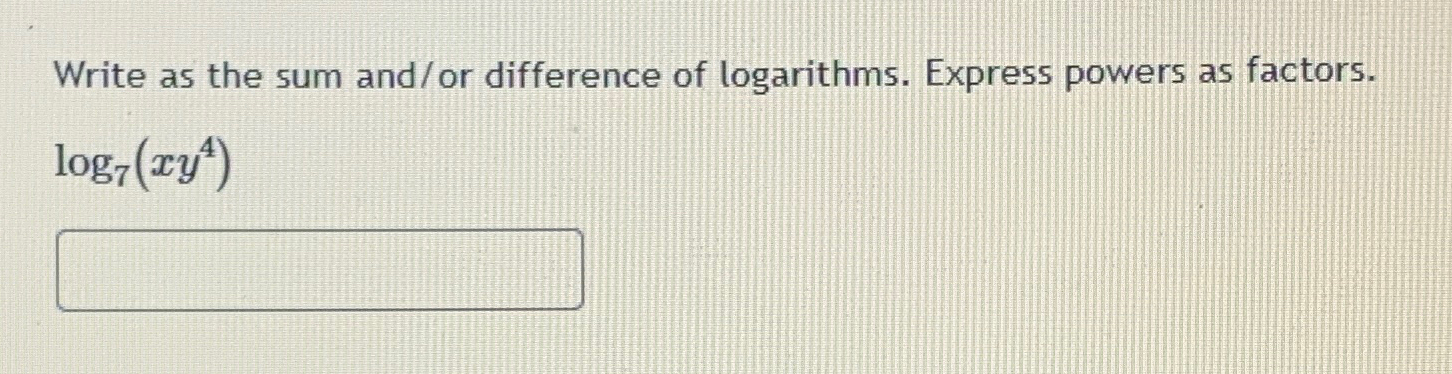 Solved Write as the sum and/or difference of logarithms. | Chegg.com