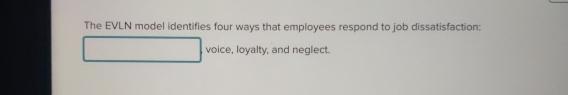 Solved The EVLN model identifies four ways that employees | Chegg.com