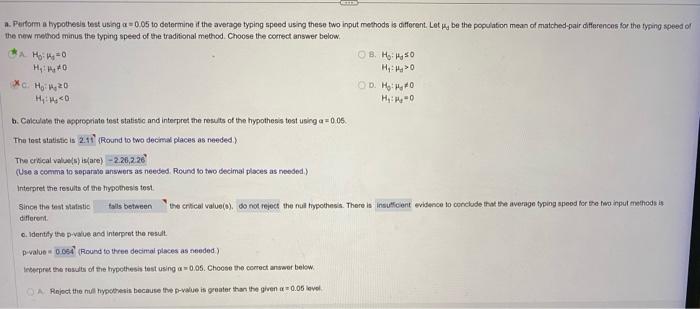 Solved Typing speeds of 10 individualsa. Perform a | Chegg.com