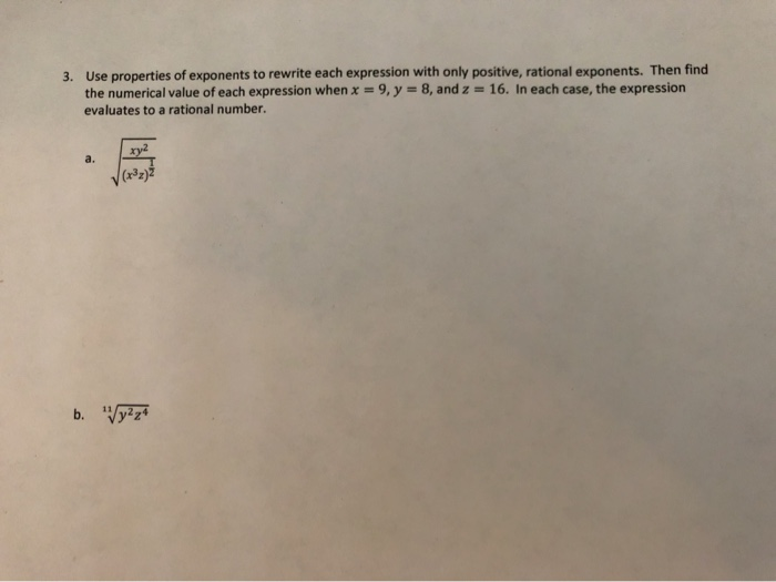 Solved use the properties of exponents to rewrite each | Chegg.com