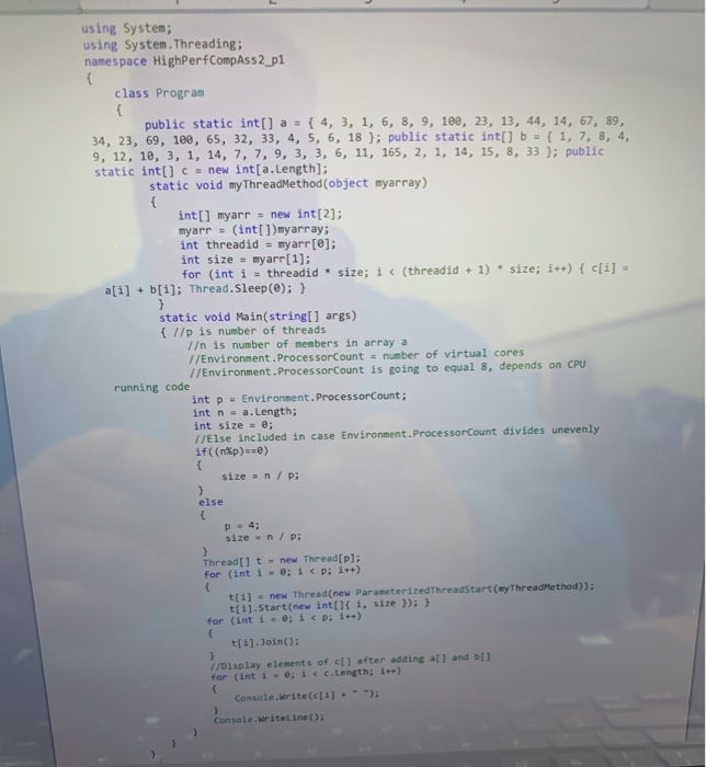 convert this c sharp code to matlab code. run it to | Chegg.com
