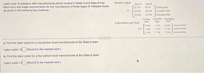 Solved Labor cost. A company with manufacturing plants | Chegg.com