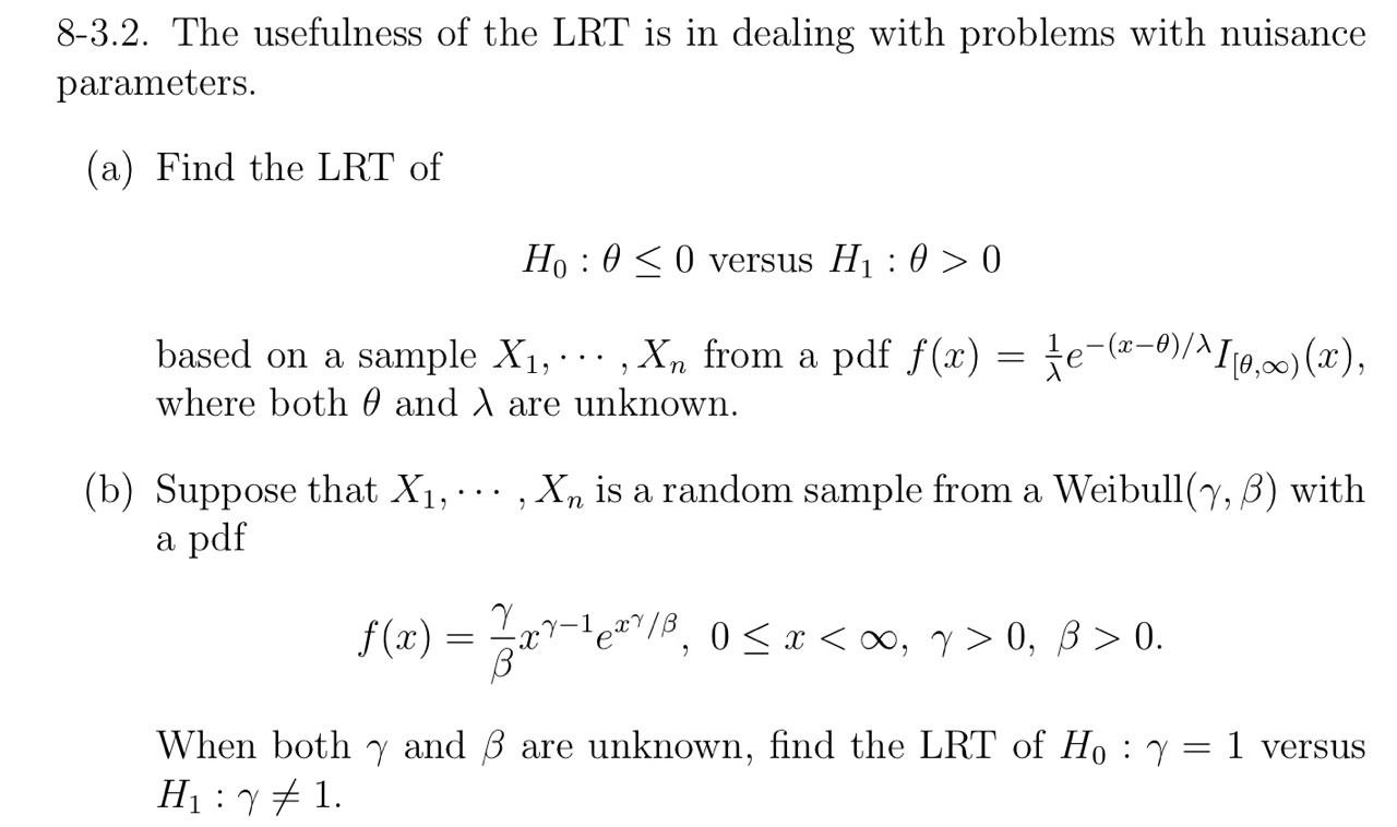 8-3.2. The usefulness of the LRT is in dealing with | Chegg.com