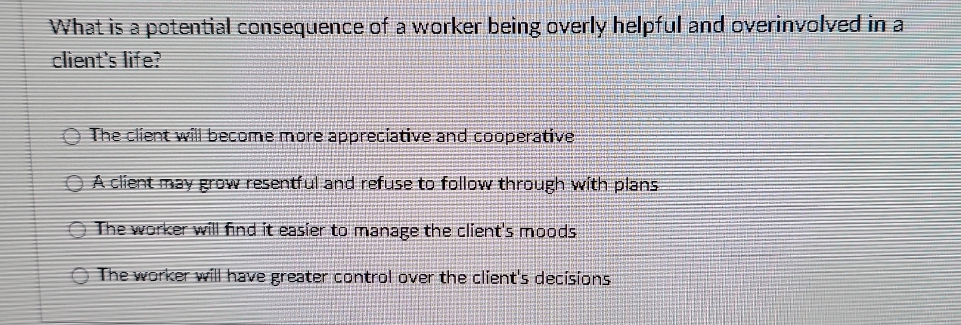 Solved What is a potential consequence of a worker being | Chegg.com