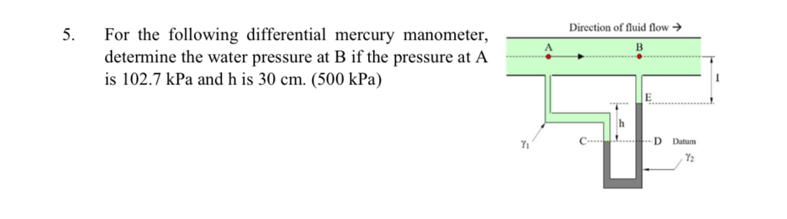 Solved For the following differential mercury manometer, | Chegg.com