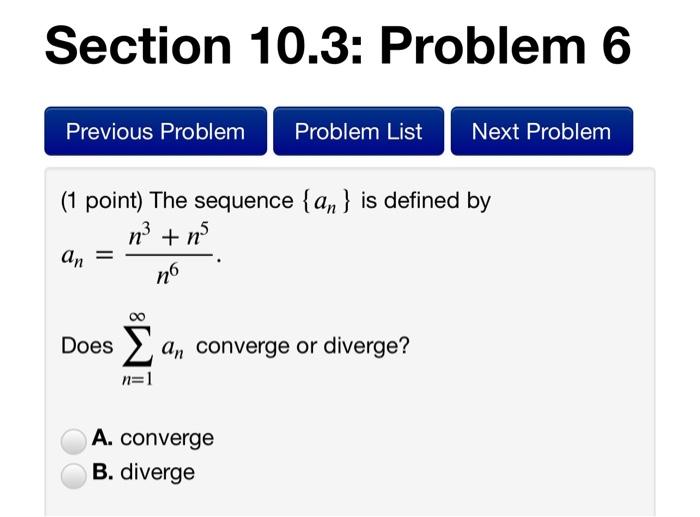 Solved Section 10.3: Problem 5 Previous Problem Problem List | Chegg.com