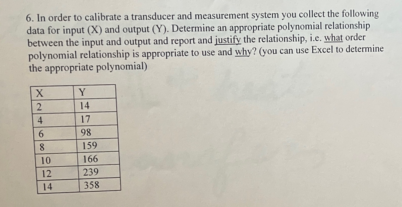 Solved In order to calibrate a transducer and measurement | Chegg.com