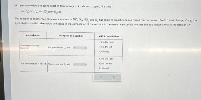 Solved Nitrogen monoxide and ozone react to form nitrogen | Chegg.com
