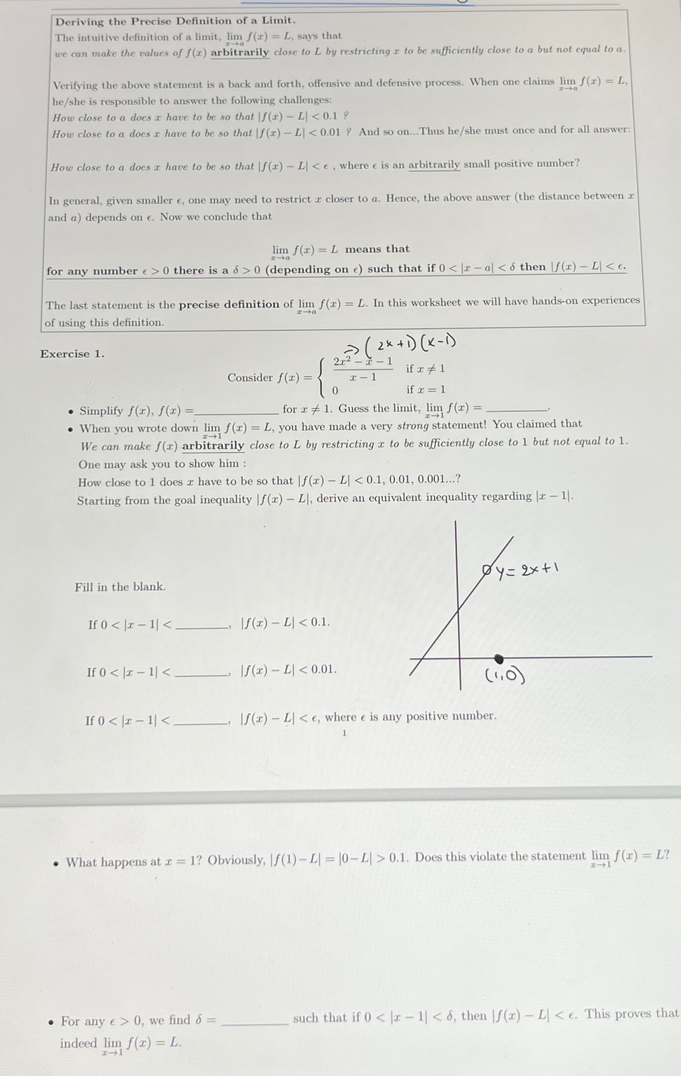 Solved Deriving the Precise Definition of a Limit.The | Chegg.com