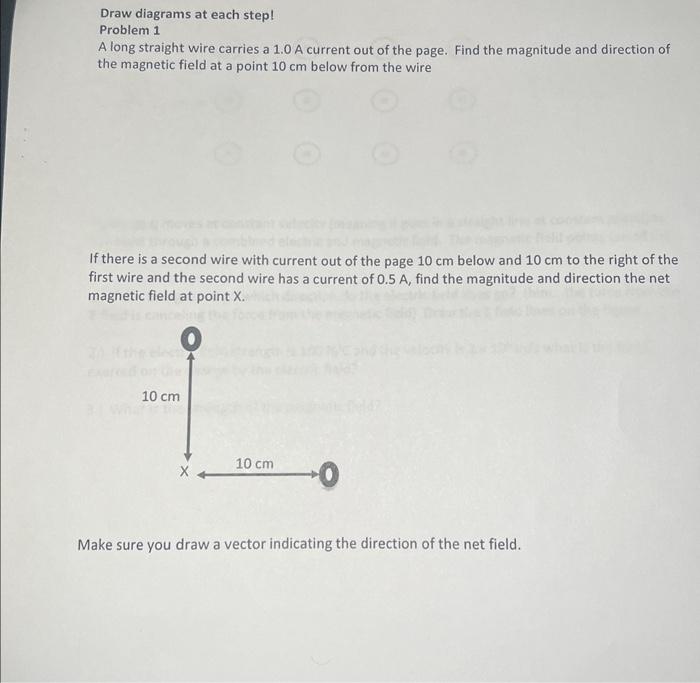 Solved Draw diagrams at each step! Problem 1 A long straight | Chegg.com